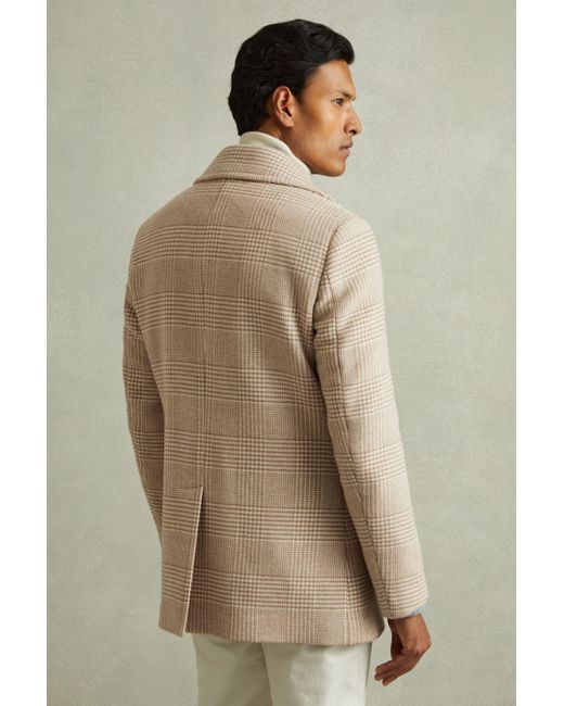 Reiss Wool Blend Double Breasted Peacoat in Brown for Men | Lyst UK
