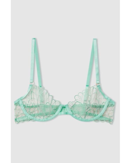 Bluebella Sheer Embroidered Underwired Bra In Green Lyst