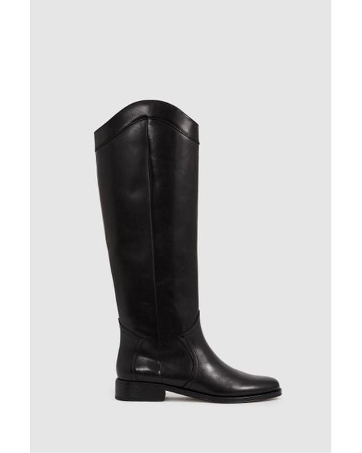 PAIGE Leather Knee-High Riding Boots in Black | Lyst