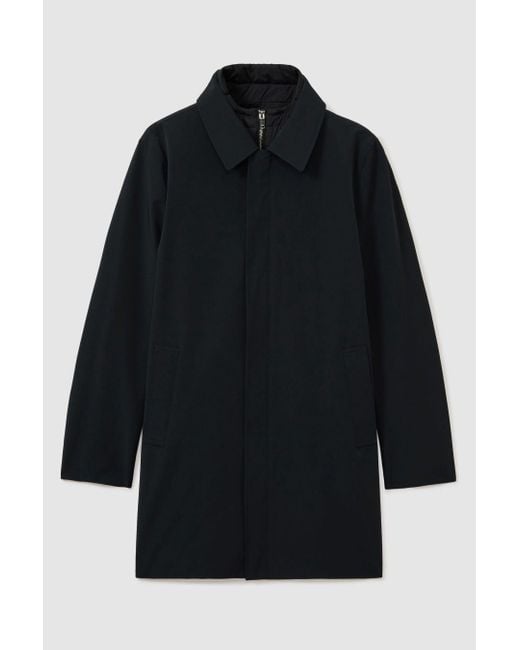 Reiss Logan - Navy Hybrid Removable Funnel Neck Overcoat, Xxl in Blue ...
