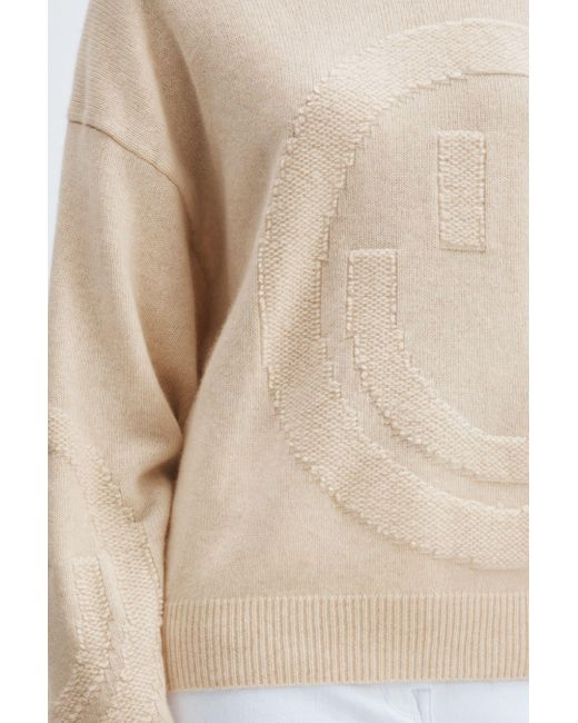 Crush Collection 100% Cashmere Smiley-Face Jumper in White | Lyst