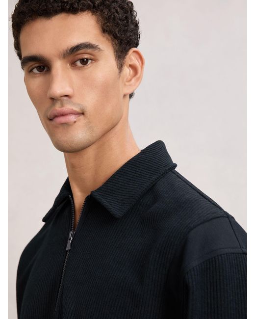 Reiss Bert - Navy Corduroy Half-zip Polo Shirt, M in Black for Men | Lyst UK