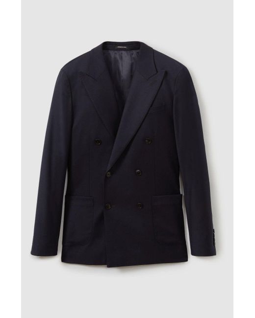 Reiss Db - Navy Combo Wool-blend Double Breasted Suit Jacket in Blue ...