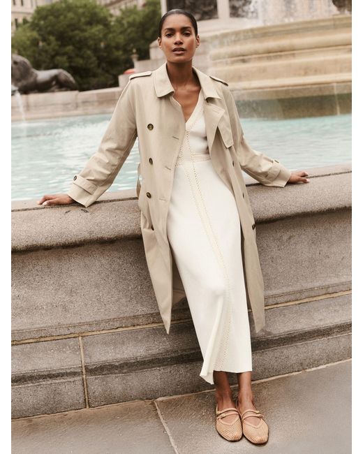 Reiss Hooded Insert Trench Coat in Natural | Lyst