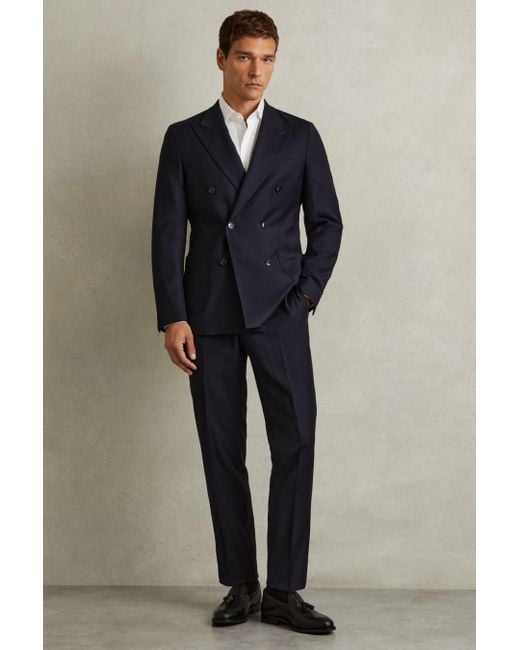 Reiss Db - Navy Combo Wool-blend Double Breasted Suit Jacket in Blue ...