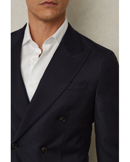Reiss Db - Navy Combo Wool-blend Double Breasted Suit Jacket in Blue ...