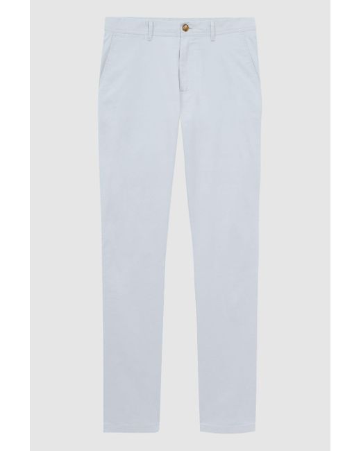 Reiss Pitch - Soft Blue Slim Fit Washed Chinos in White for Men | Lyst