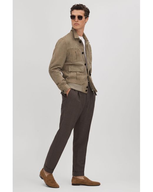 Reiss Thomas - Pistachio Suede Chest Pocket Jacket in Brown for Men | Lyst Reiss Thomas - Pistachio Suede Chest Pocket Jacket in Brown for Men | Lyst