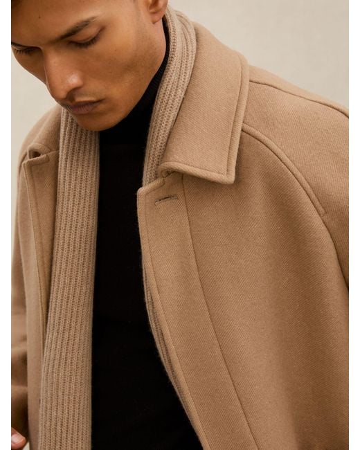 Reiss Atelier Wool-Blend Raglan Overcoat in Natural for Men | Lyst