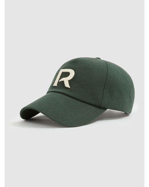 Reiss Swanson - Green/ivory Twill Logo-embroidered Cap, One for Men | Lyst