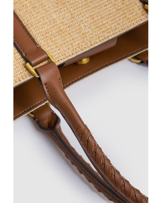 Reiss Noelle - Tan Raffia Braided Strap Tote Bag, One in Natural | Lyst
