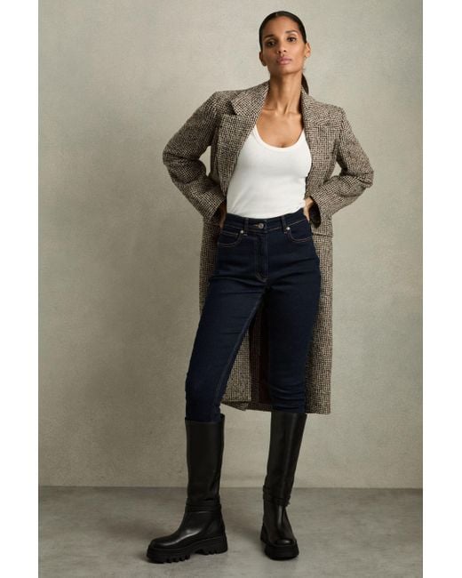 Reiss Albany - Black Leather Chunky Flat Knee-high Boots, Us 8 | Lyst