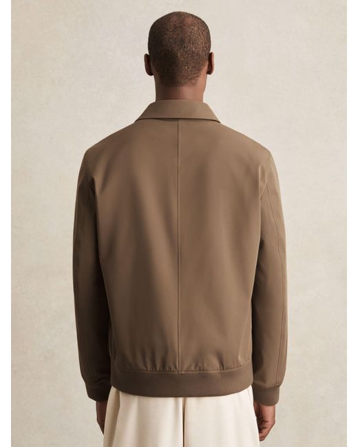 Reiss Technical Button Through Jacket in Brown for Men | Lyst