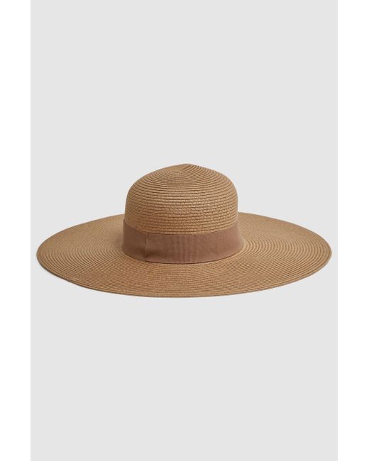 Reiss Emma - Natural Wide Brim Raffia Hat in Brown | Lyst