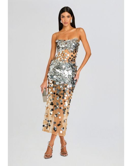 retroféte Mischa Sequin Dress in White | Lyst