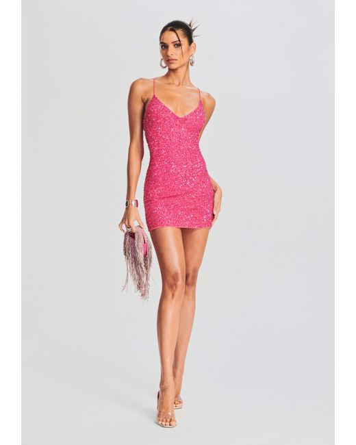 retroféte Astrid Sequin Dress in Red | Lyst