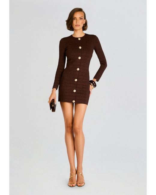 retroféte Saylor Bandage Knit Dress in Brown | Lyst