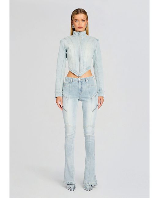 SER.O.YA Chrissy Denim Jacket in White | Lyst