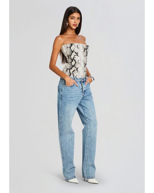 retroféte Leonie Leather Top in Blue | Lyst