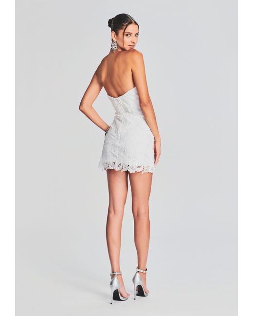Rococo Sand Eliza Lace Strapless Mini Dress in White | Lyst