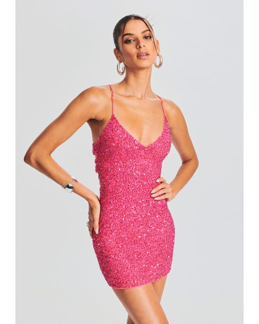 retroféte Astrid Sequin Dress in Red | Lyst