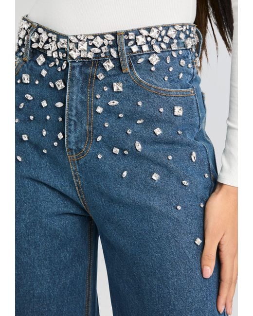 retroféte Jenna Crystal Jean in Blue | Lyst