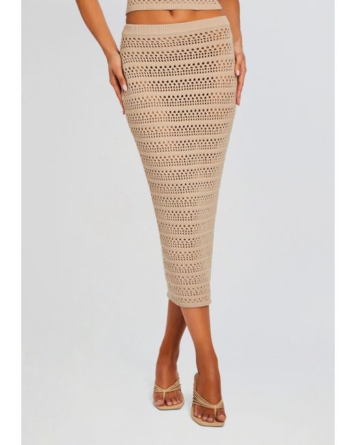 SER.O.YA Marjorie Knit Crochet Maxi Skirt in White | Lyst