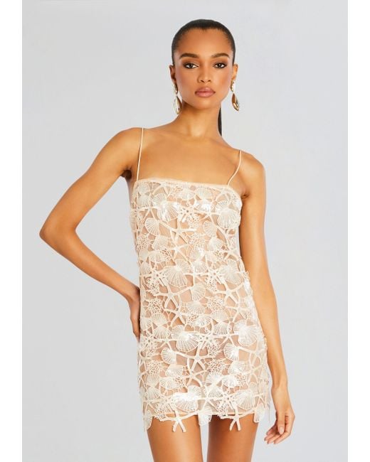 retroféte Jaala Sequin Lace Dress in White | Lyst