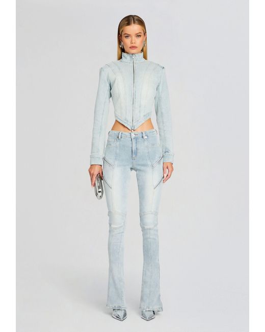 SER.O.YA Chrissy Denim Jacket in White | Lyst