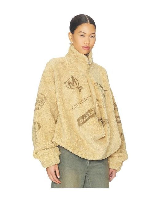 MARRKNULL Draped Fleece Jacket in Natural | Lyst UK