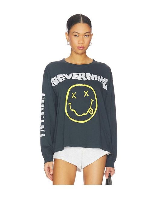 Daydreamer Nirvana Nevermind Smiley Merch Long Sleeve in Blue | Lyst UK