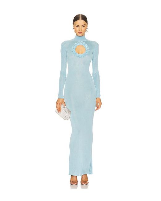 Self-Portrait X Christopher Kane Knit Cut Out Maxi Dress in Blue | Lyst UK
