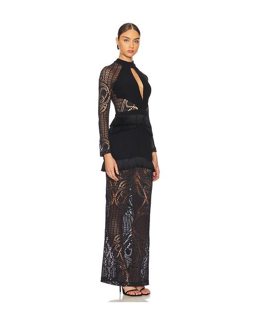 PATBO Knit Lace Maxi Dress in Black | Lyst