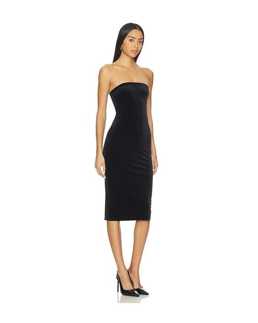 Commando Velvet Strapless Midi Dress in Black | Lyst UK