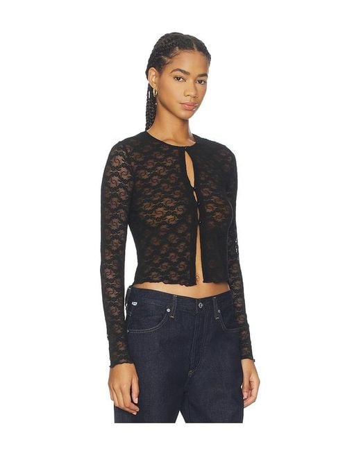 Only Hearts Stretch Lace Lace Classic Cardi in Black | Lyst UK