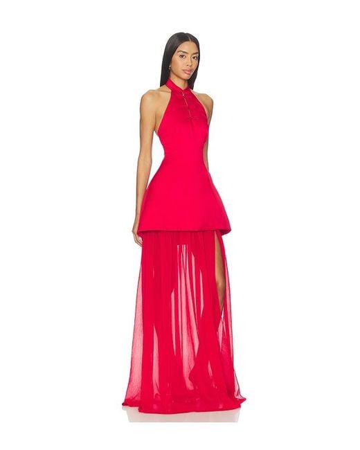 Susanna Chow Rosella Maxi Dress in Red | Lyst