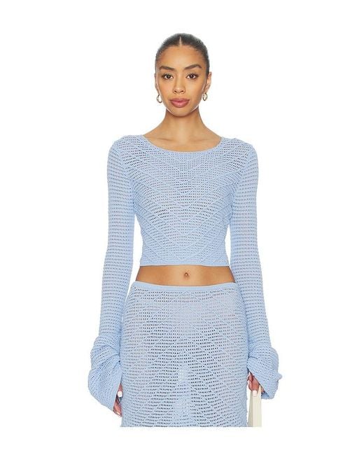 Devon Windsor Erin Longsleeve Top in Blue | Lyst UK