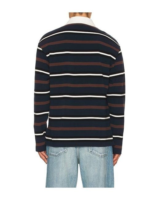 Le PÃ¨re Le Pere Long Sleeve Rugger in Blue for Men | Lyst UK