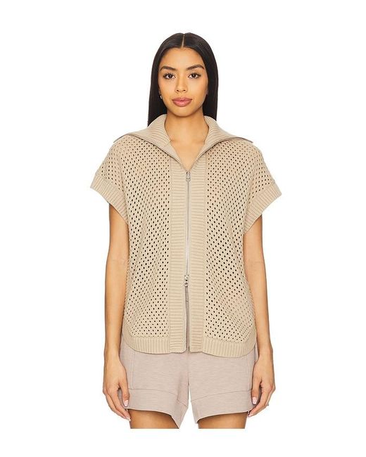 Varley Gianna Zip Through Vest in Natural | Lyst