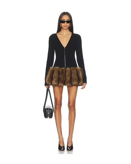 Alexander Wang Faux Fur Zip Up Top in Black | Lyst UK