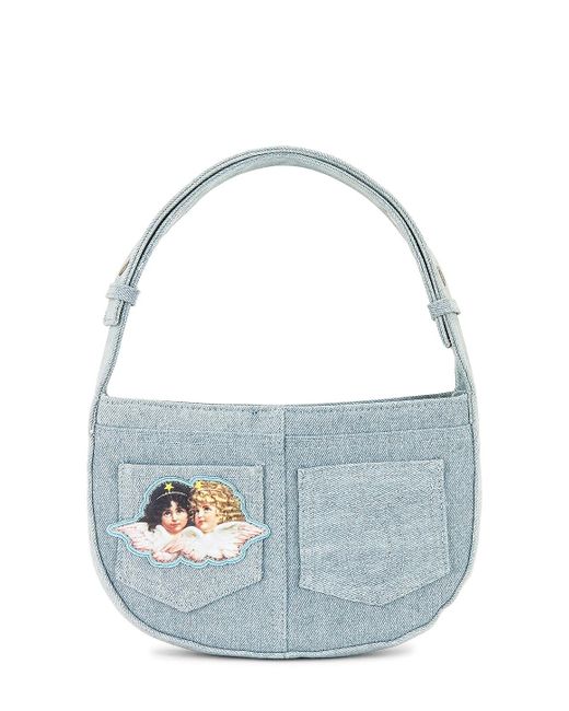 Fiorucci Angel Patch Denim Shoulder Bag in Light Vintage (Blue) - Lyst