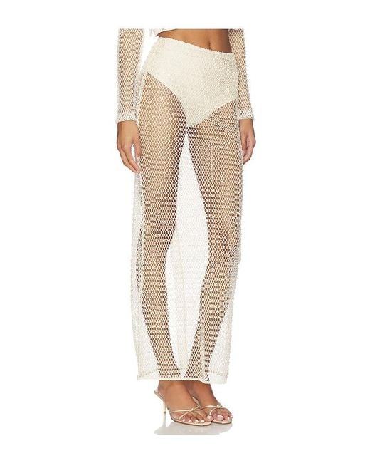 PATBO Crochet Bloom Skirt in Natural | Lyst