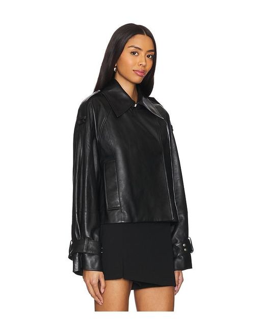 IVY & OAK Lilith Ann Leather Cropped Jacket in Black | Lyst