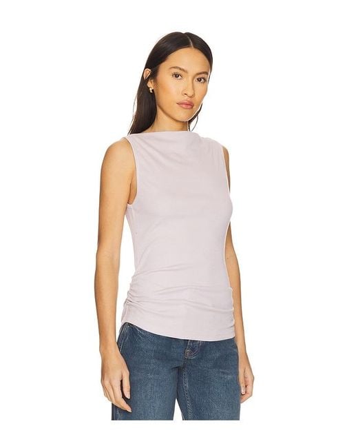 Michael Stars Coco Ruched Top in Blue | Lyst