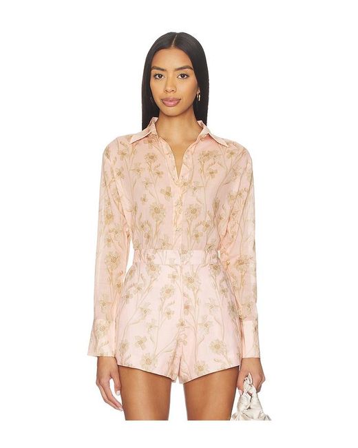 Karina Grimaldi Coral Print Blouse in Natural | Lyst UK