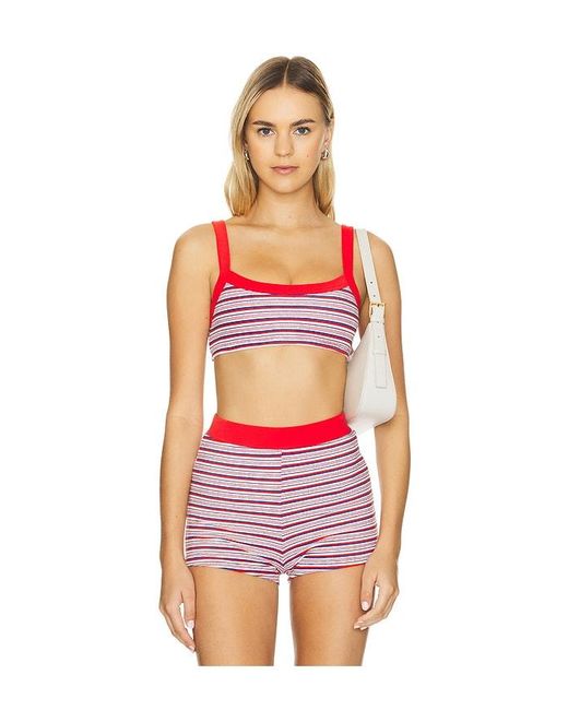 Frankie's Bikinis Flynn Terry Top in Red | Lyst