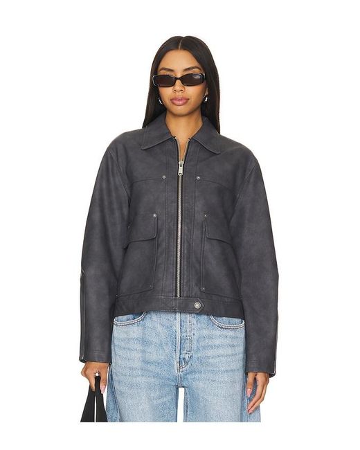 Free People Blair Faux Leather Jacket in Black | Lyst