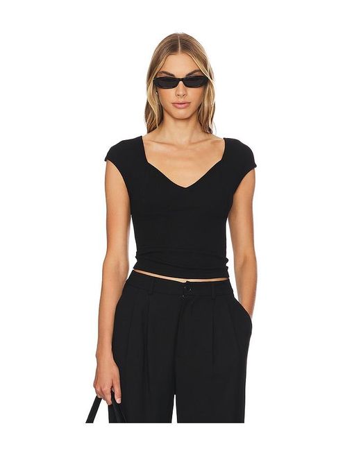 LNA Nouvelle Ribbed Top in Black | Lyst