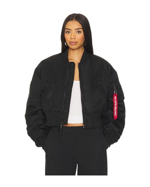 Alpha Industries Ma-1 Cropped Flight Jacket in Black | Lyst UK
