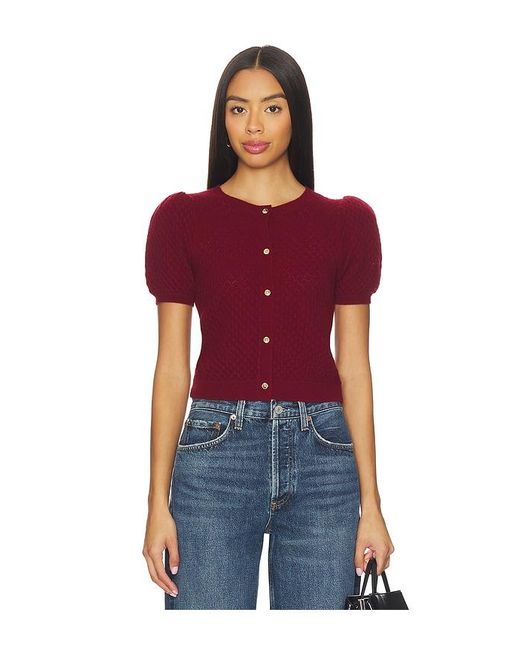 Alice + Olivia Sabine Crop Cardigan in Red | Lyst